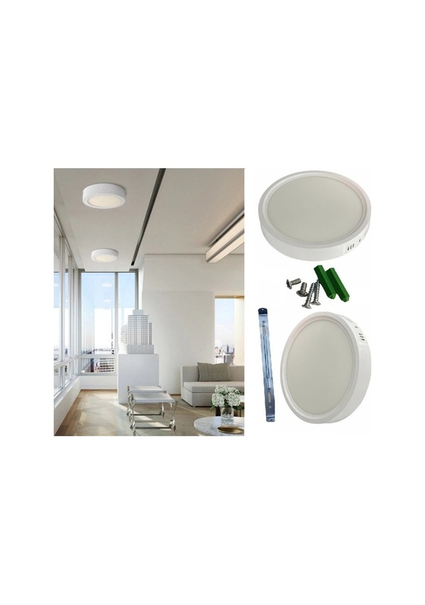 25w Beyaz Kasa Sıva Üstü Oval Led Panel Armatür Ct-5271b-b Beyaz Işık ...