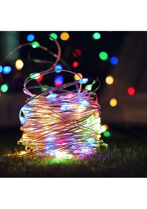 10 Metre Renkli Pilli Led Işık 10 Metre Renkli Led Işık Noel Ağacı ...