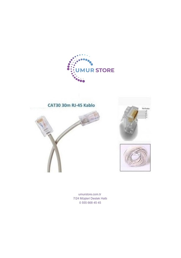 30 Metre Cat5 Utp Patch Cord Kablosu Fiyatları ve Özellikleri
