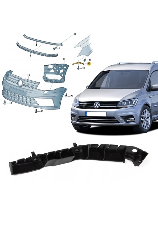 Vw Caddy Sol Ön Tampon Braketi 2015 Sonrası 2K5807183A Fiyatları ve ...