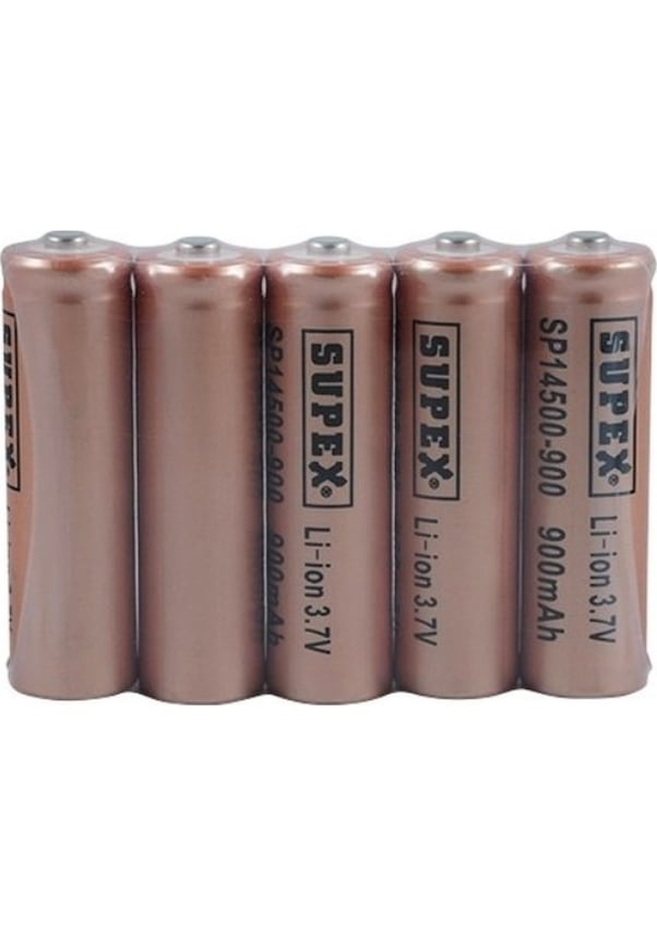 Supex SP14500-900 900 mAh 3.7 V 14500 Li-Ion Şarj Edilebilir Pil 5'li ...