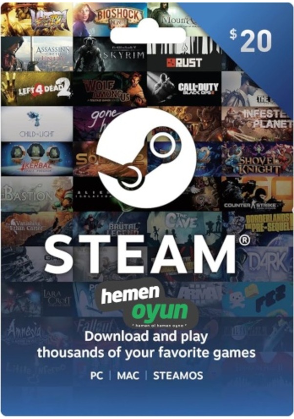 Hemenoyun Steam Gift Card 20 Usd Dolar Cüzdan Kodu Fiyatları ve Özellikleri