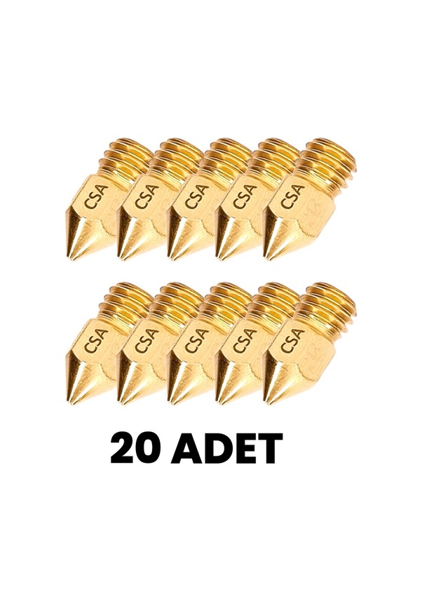 Csa 3D Yazıcı Mk8 Nozzle 0.6 Mm 20 Adet Fiyatları ve Özellikleri