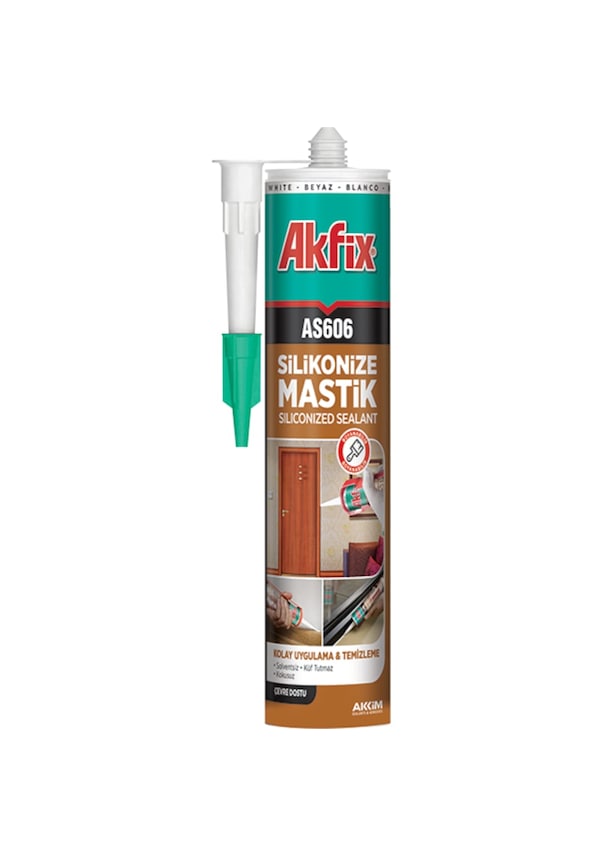 Akfix AS606 Silikonize Mastik 500 G Beyaz Beyaz Fiyatları ve Özellikleri
