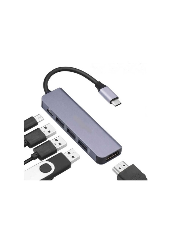 Type-c To Hdmı 4k 30hz Çevirici Kablo 1 Usb 3.0 + 2 Usb 2.0 Çoklayıcı ...
