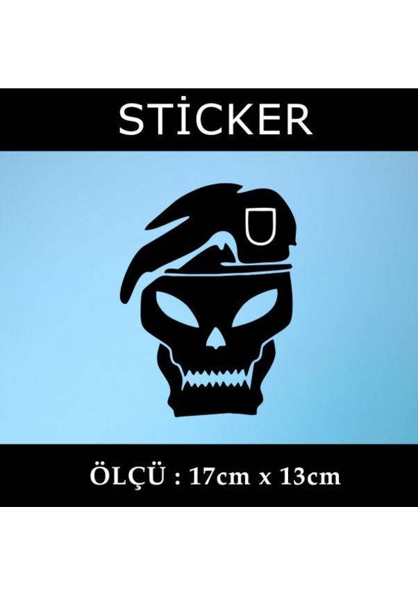 iskelet kuru kafa asker sticker etiket araba motosiklet uyumlu ...