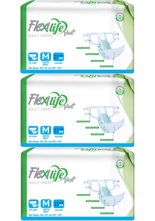 Flexi Life Yetişkin Hasta Bezi Bel Bantlı Tekstil Yüzeyli Medium ...