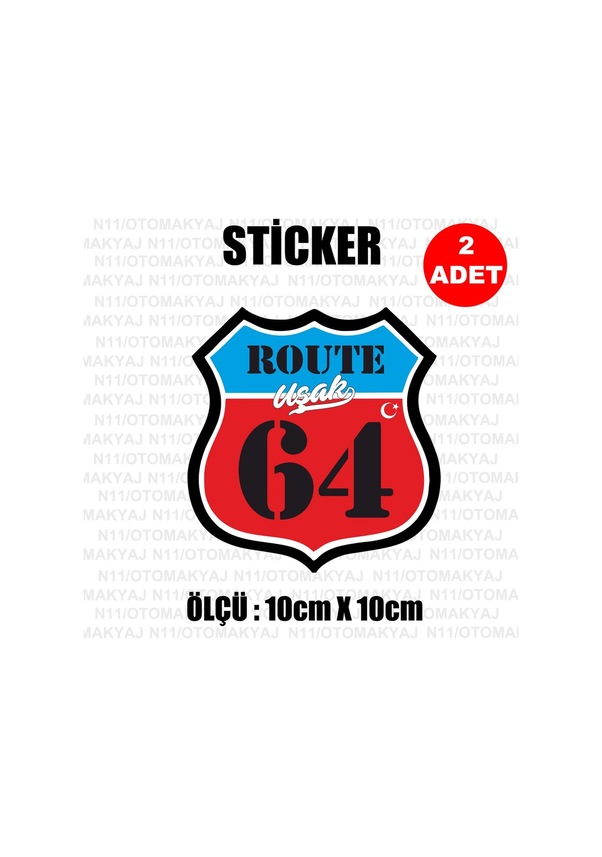 64 Uşak Plaka Rota Sticker Araba Kask Motosiklet Laptop Etiket ...