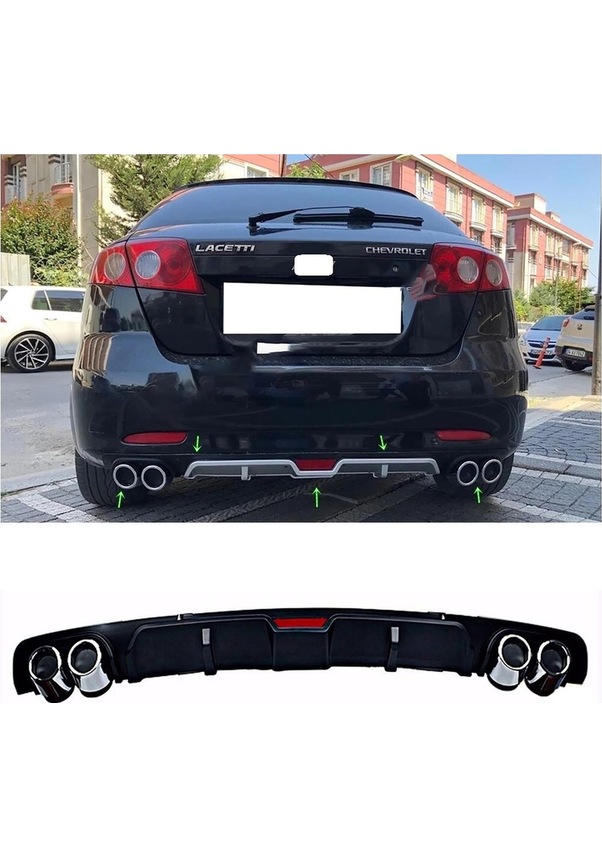 Chevrolet Lacetti Uyumlu Hb Siyah Difüzör 4 Krom Egzoz Görünümlü ...