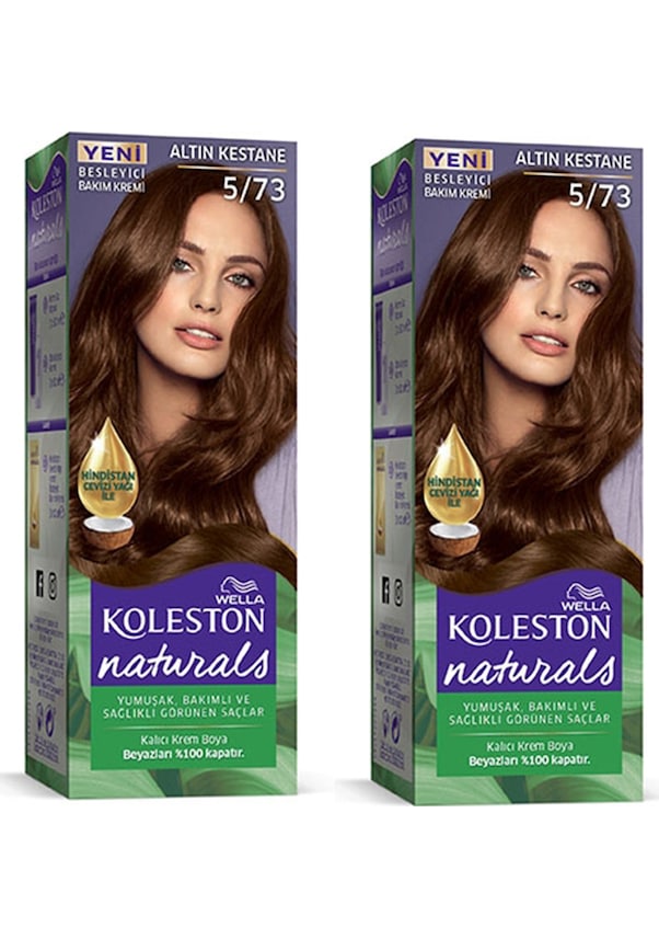 Wella Koleston Naturals Saç Boyası 5.73 Altın Kestane 2'li 5.73 Altın ...