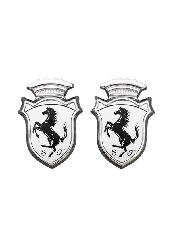Ferrari Amblemi Arma Nikel Kendinden Yapışkanlı Üniversal 2li Set Beyaz ...