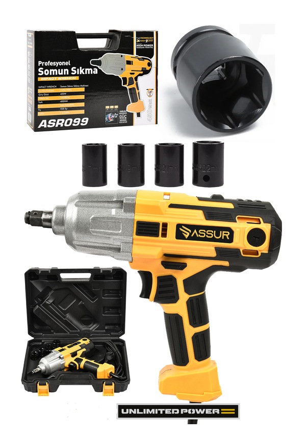 Assur ASR099 450W Elektrikli Somun Sıkma Sarı Fiyatları ve Özellikleri