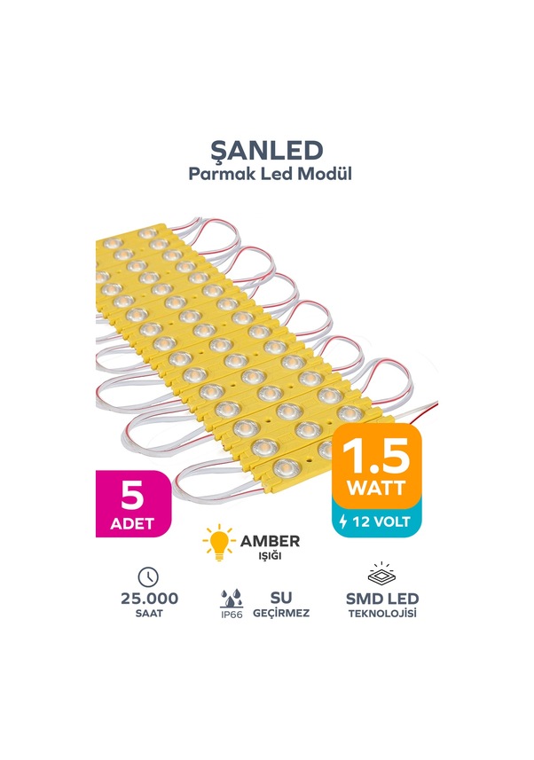 3 Ledli Parmak Led Modül 1.5w 2835 Smd Mercekli Beyaz,gün Işığı,mavi ...