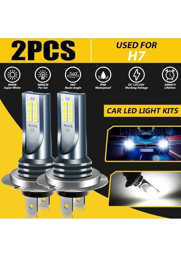 2 Adet Araba Led Far H7 Otomatik Led Ampul Beyaz Işık 110 W Ns H7 Kısa Fiyatları ve Özellikleri