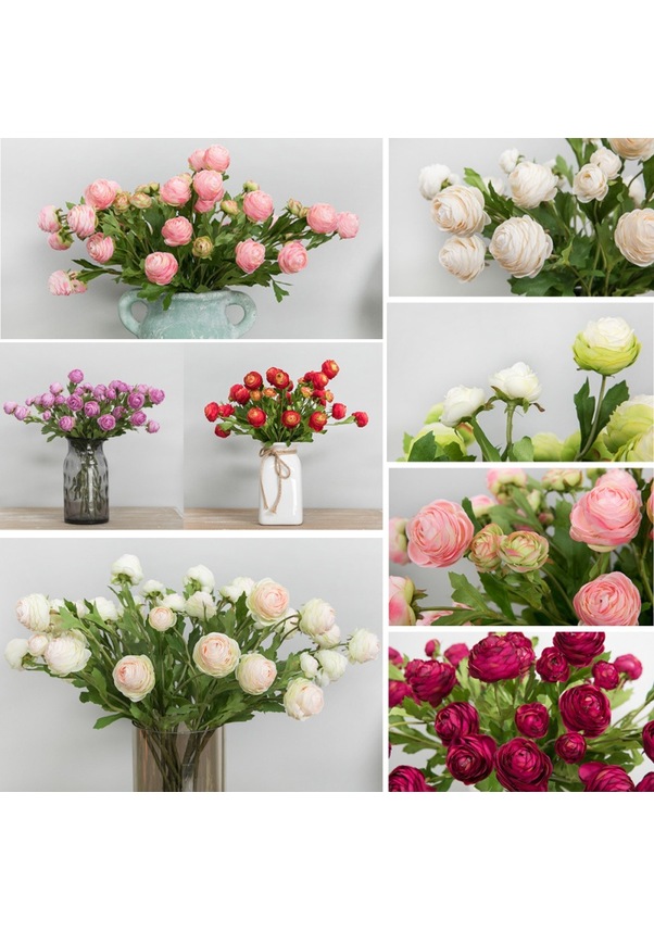 Mufunye Avrupa Stili Mini Lotus Yapay Çiçek Seti - 3'lü Dıy Düğün ...