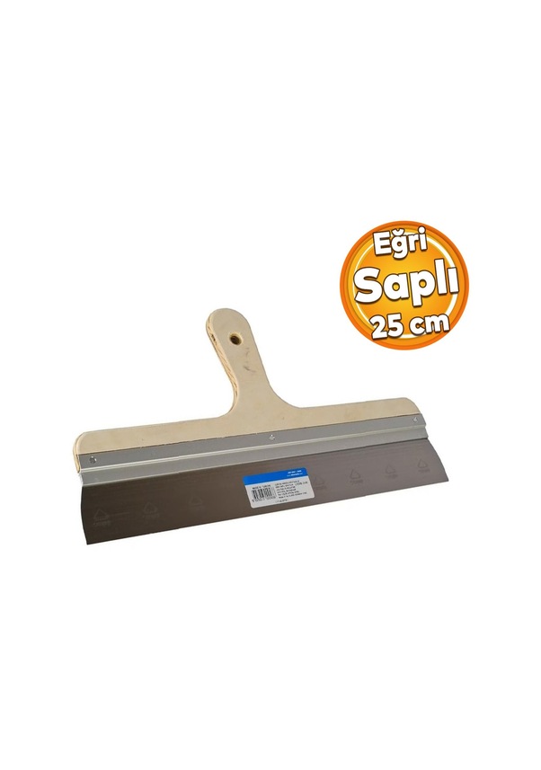 Ahşap Eğri Saplı Metal Macun Spatula Temizlik Boya Sıva Kazıma Harç ...