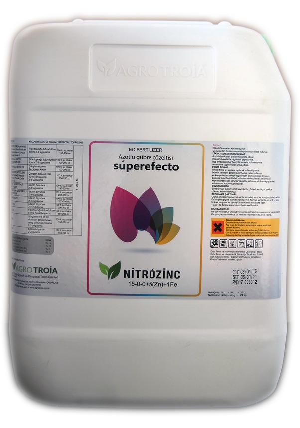 Süperfecto Nitrozinc 15-0-0+5Zn+1Fe 20 L 20 Litre Fiyatları ve Özellikleri
