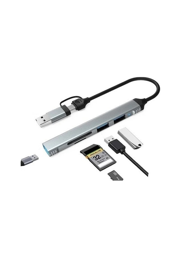 Comse Cm77 Type C Usb 3.0 Çoklayıcı Sd Kart Okuyucu 5 Port Usb Hub ...