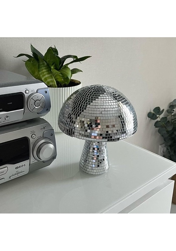 Yaratıcı Mantar Disko Topu Parti Masa Süsü Ayna Retro El Yapımı Disko ...