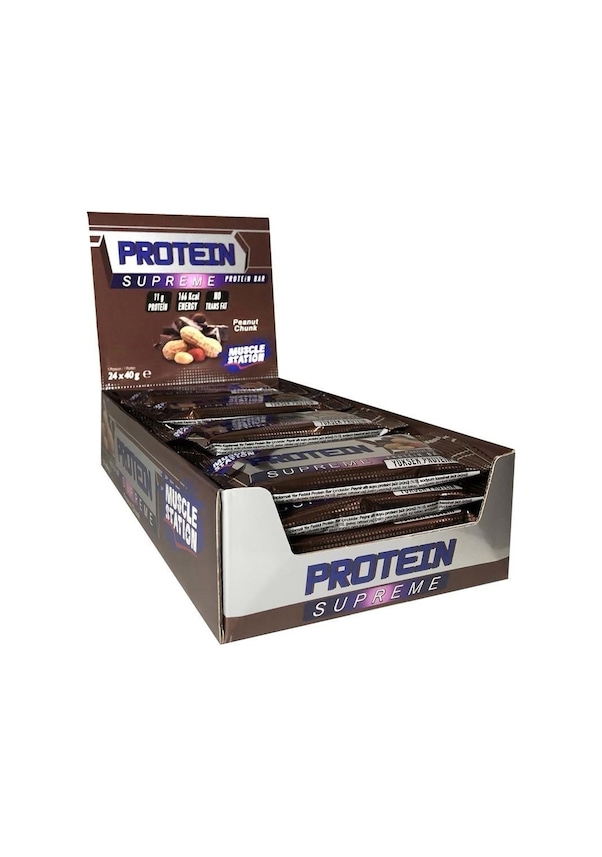 Muscle Station Supreme Protein Bar Çikolata Yer Fıstığı 40 G 24 Adet ...
