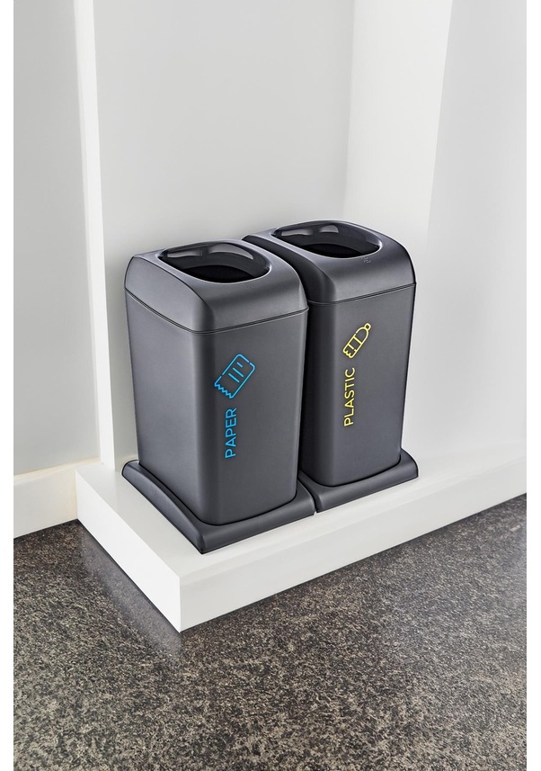 Smartware 2'li Set Soft Tekerlekli Plastik-kağıt Geri Dönüşüm Kutusu 40 ...