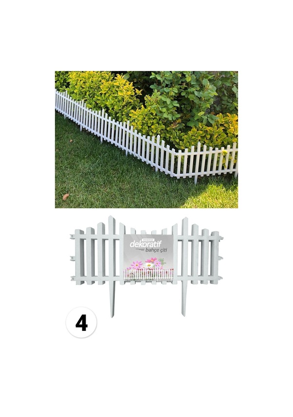 Dekoratif Bahçe Çiti Plastik Çit Peyzaj Koruma Panel Çit 4 Adet 2.36 Mt ...
