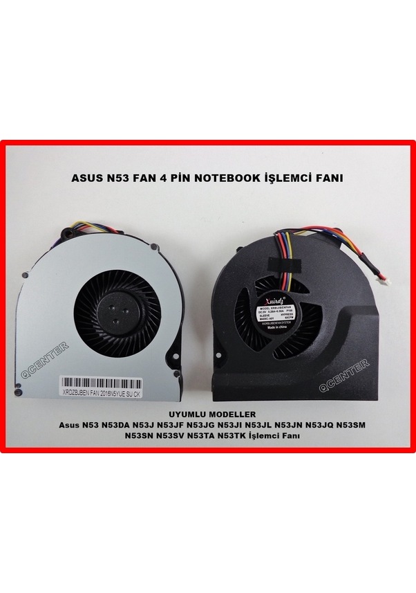 Asus Uyumlu N53 N53Sn N53Sv N53Ta N53Tk Fan 4 Pin Fiyatları ve Özellikleri