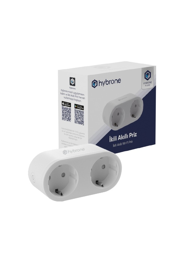 Hybrone Akım Korumalı İkili Wi-Fi Akıllı Priz, 16 Amper, Enerji İzleme ...