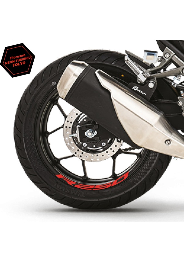 Rks R250 Motosiklet Jant İçi Sticker Etiket Modeli Neon Turuncu ...