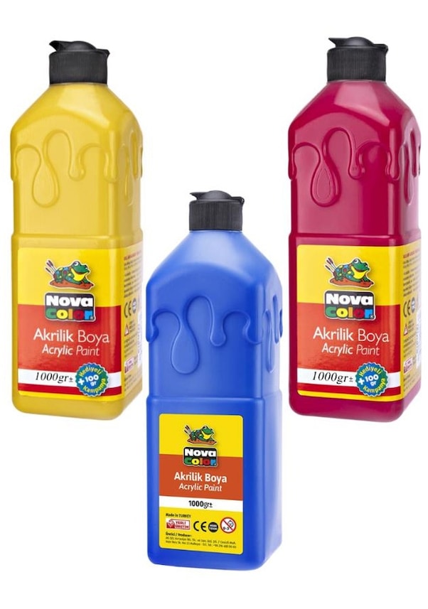 Akrilik Boya 1000 G 3 Renk 1 Paket Su Bazlı Akrilik Boyası Hobi ...