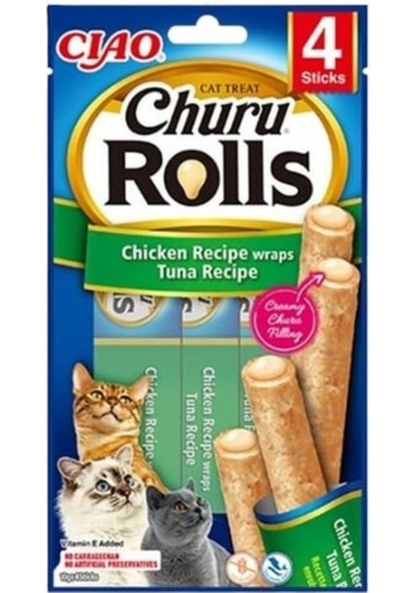 Inaba Ciao Churu Rolls Sticks Tavuk Sargılı Ve Ton Balıklı Kedi Ödül ...