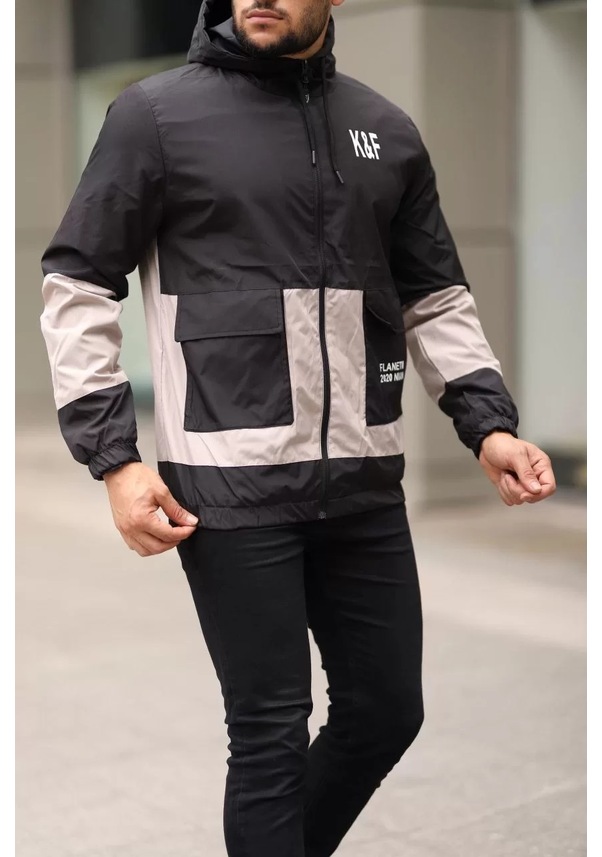 Tam Kalıp Kapşonlu İçi Astarlı Parçalı Yağmurluk - Bej 001 Bej M ...