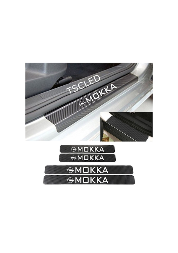 Opel Mokka Karbon Kapı Eşiği Koruma Sticker (4 Adet) Beyaz Renk ...