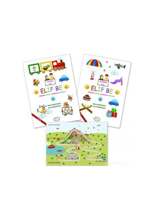 Çocuklar İçin Elif Be 1-2 2 Kitap Takım Boyama, Kesme, Yapı ...