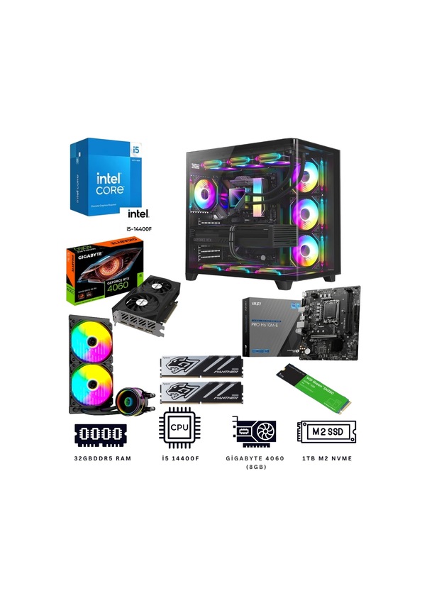 Alltech Black Ocean 32X i5-14400F 32 GB 1 TB Nvme M.2 SSD RTX4060 Free ...