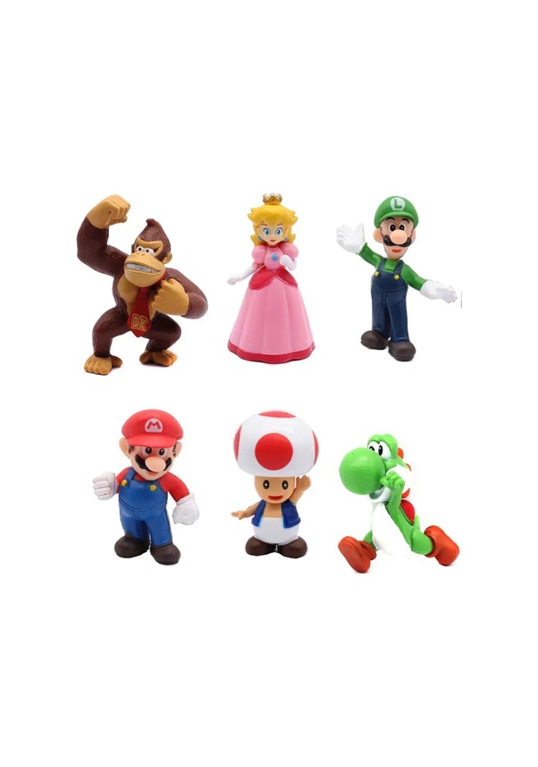6 Adet Aksiyon Figürü Süper Mario Figürleri Model Oyuncak Seti Süper ...