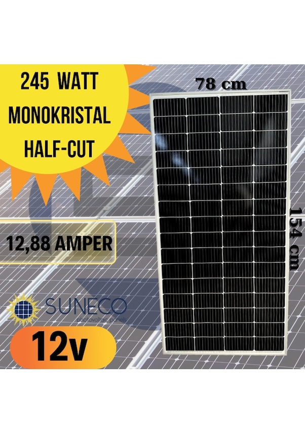 245w Watt Monokristal Solar Güneş Paneli A Sınıf 205 W Karavan ...
