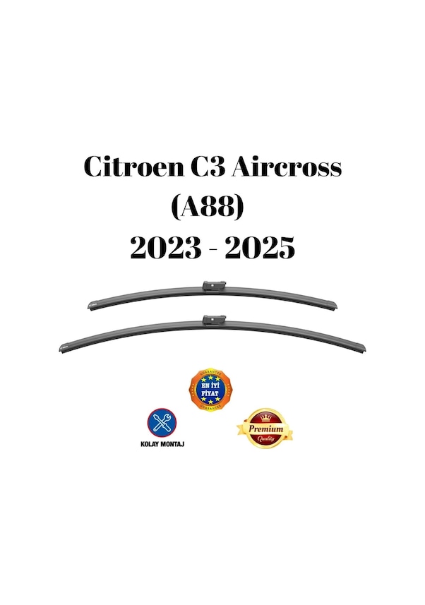 Citroen C3 Aircross A88 2023 2024 2025 Uyumlu Araca Özel Ön Cam Muz Tipi Silecek Süpürgesi ...