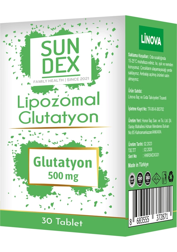 SUNDEX Lipozomal Glutatyon 500 mg 30 Tablet Fiyatları ve Özellikleri