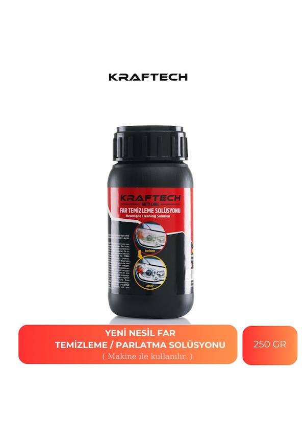 Kraftech Yeni Nesil Premium I Buharlı Far Temizleme Sıvısı Ve Parlatma Solüsyonu I Kloroform ...