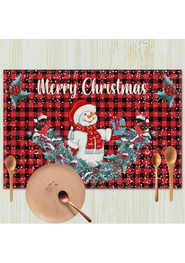 Xıxun Yeni Keten Noel Placemat Mobilya Kumaş Şenlikli Dekorasyon Isı ...