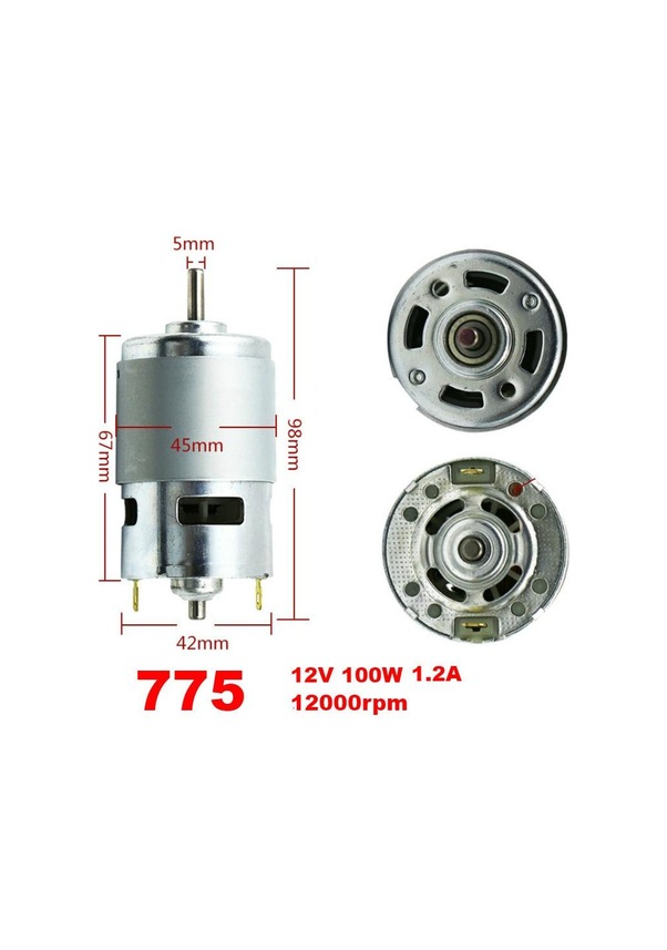 Dc12v Motor 775/795/895 Çift Bilyalı Rulman 6000-12000rpm Büyük Tork ...