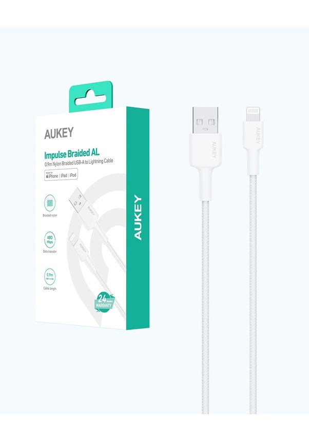 Aukey CB-BAL7 Naylon Örgülü Usb-a Lightning Kablo Beyaz Fiyatları ve ...