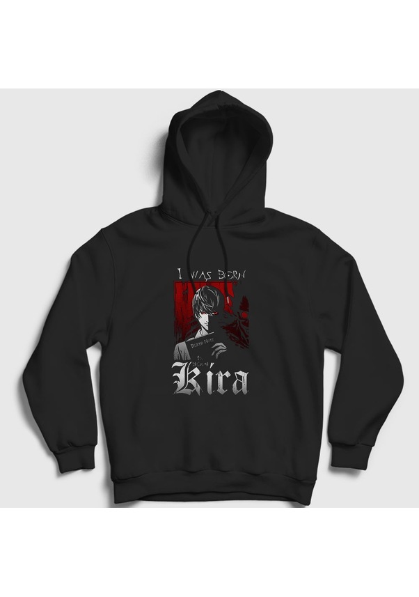 Presmono Unisex Kira V3 Anime Death Note Kapüşonlu Sweatshirt Siyah S ...
