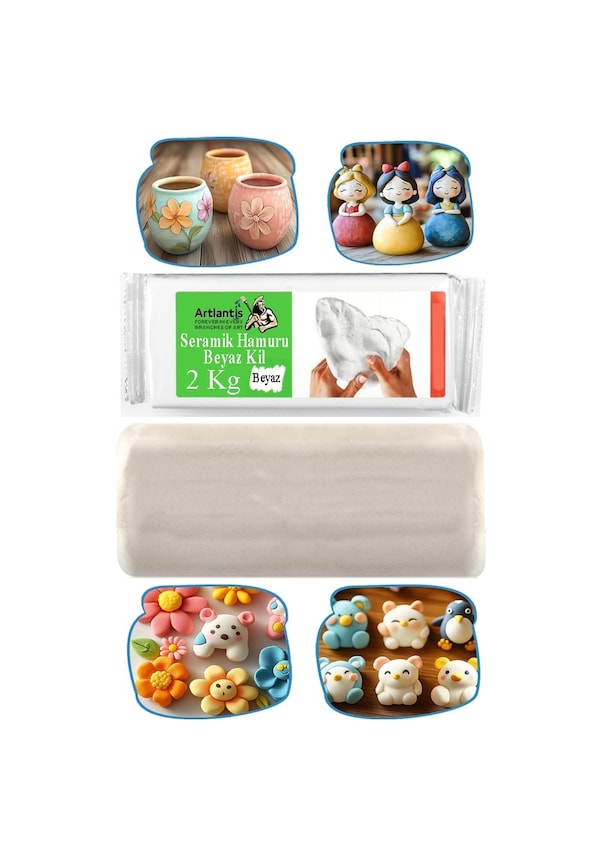 Beyaz Seramik Hamuru 2 Kg Seramik Başlangıç Seti Ebeşuar Modelleme ...