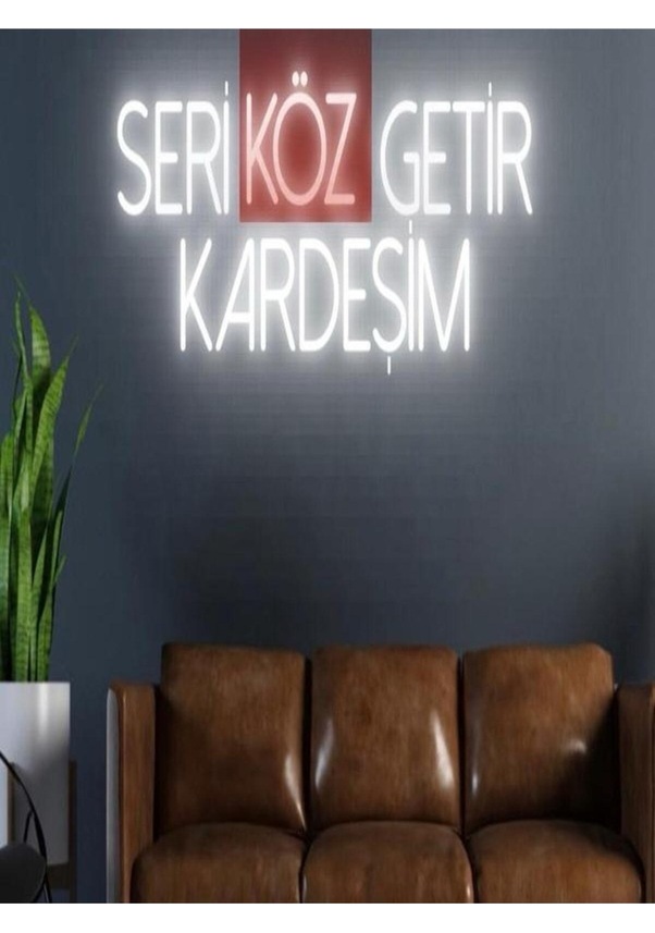 Twins Led Seri Köz Getir Kardeşim Yazılı Neon Tabela Beyaz-kırmızı ...