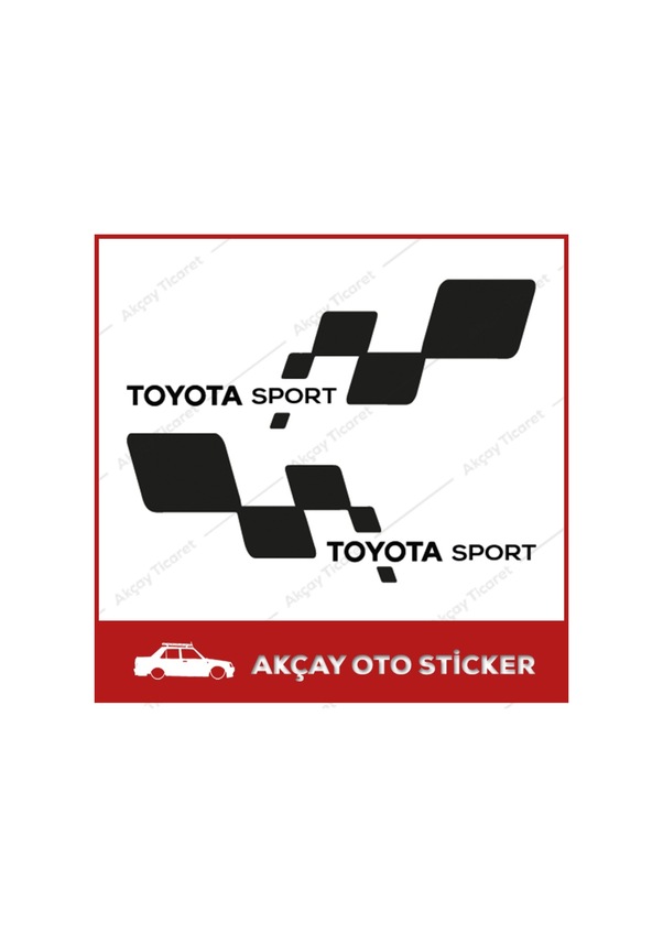 Toyota Sport Sticker Toyota Sticker Toyota Oto Sticker Açık Mavi-20Cm X ...