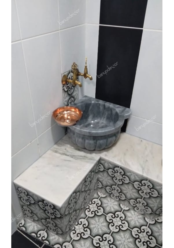 Gri Köşe Kavun Dilimli Mermer Kurna Fiyatları ve Özellikleri