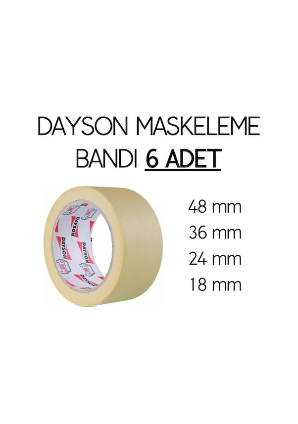 Dayson Maskeleme Bandı 6 Adet 18 Mm X 35 Mt Fiyatları ve Özellikleri