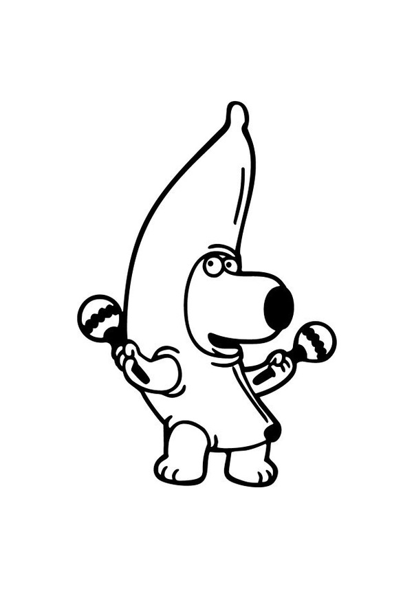 Byr Brian Griffin Banana Takım Duvar Sanatı Sadece Plastik Aparattır 3d ...
